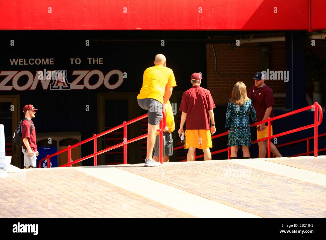 Student players from a visiting team outside the ZonAzoo (McKale Center ...