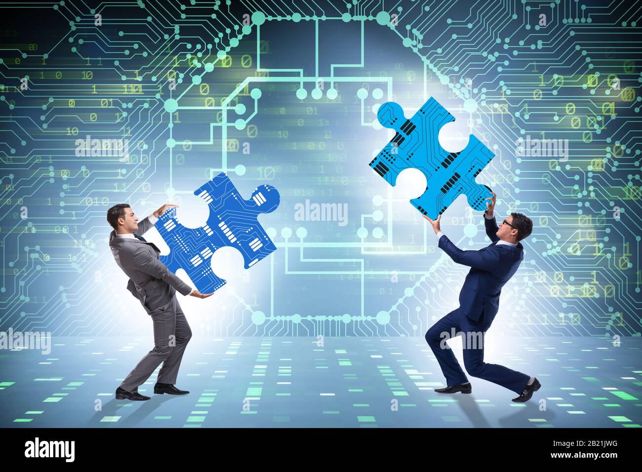 Digital transformation concept with the jigsaw puzzle Stock Photo - Alamy
