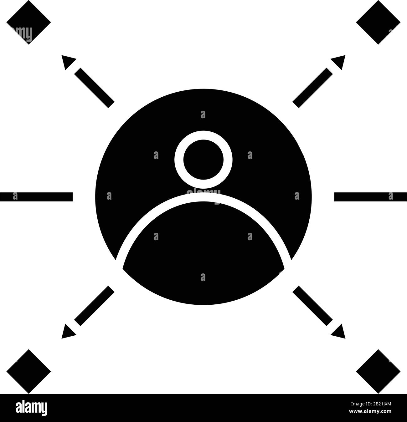 Different tasks black icon, concept illustration, vector flat symbol ...