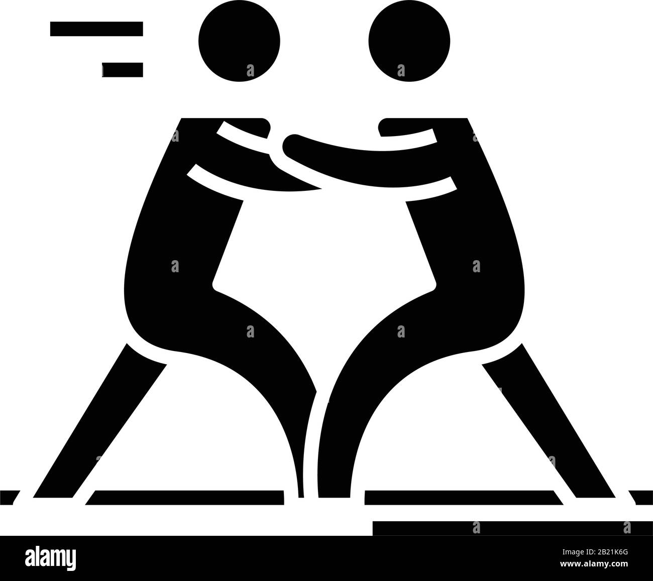 Fighting people black icon, concept illustration, vector flat symbol ...