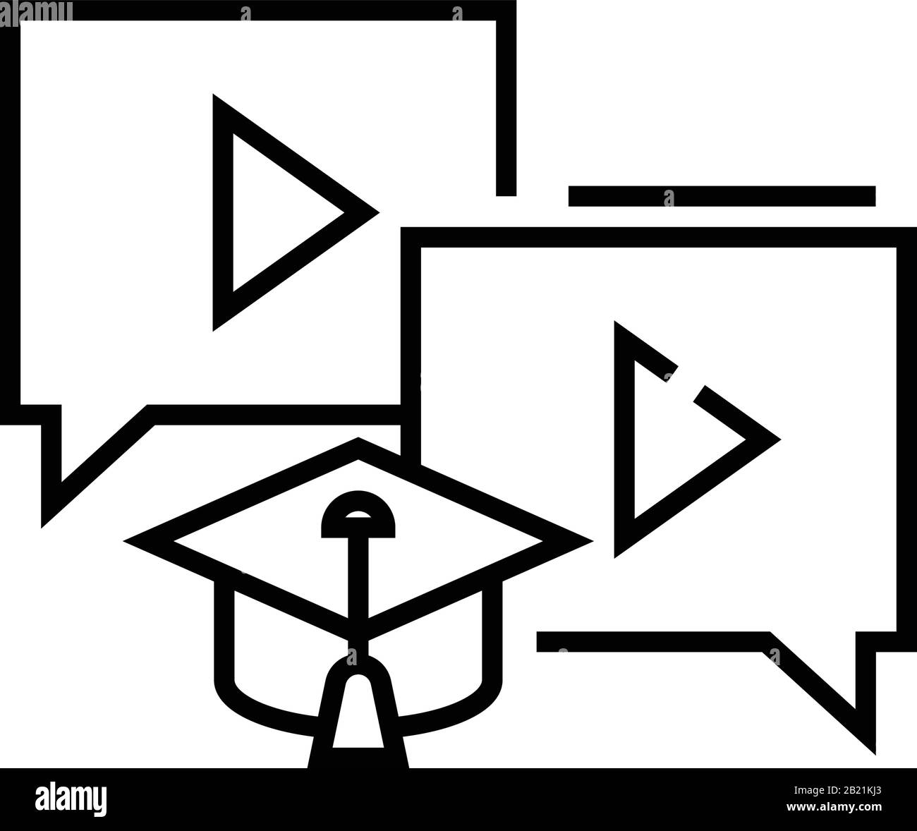 Online courses line icon, concept sign, outline vector illustration ...