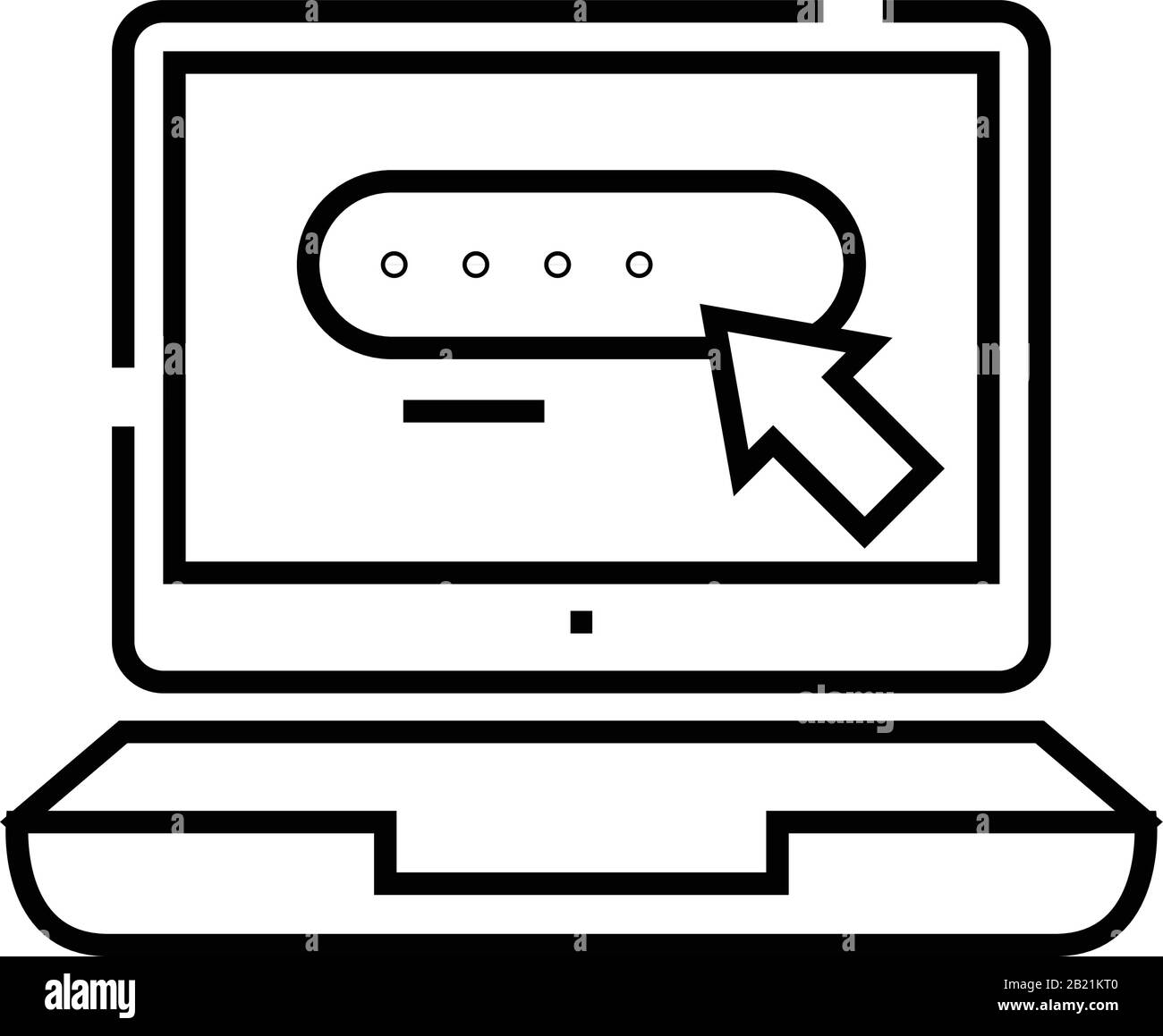 Online search line icon, concept sign, outline vector illustration ...