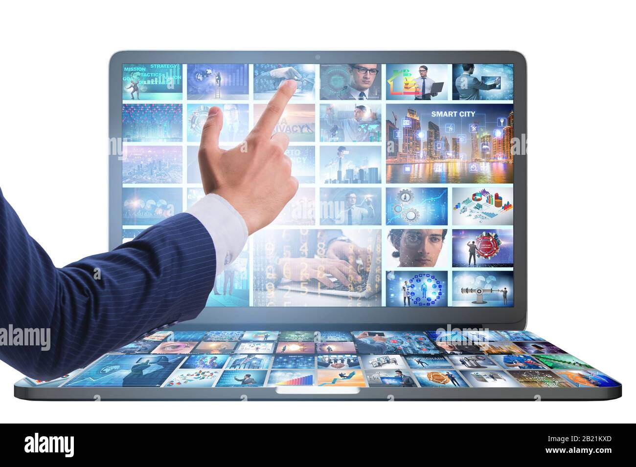 Many different images in the video streaming concept Stock Photo - Alamy