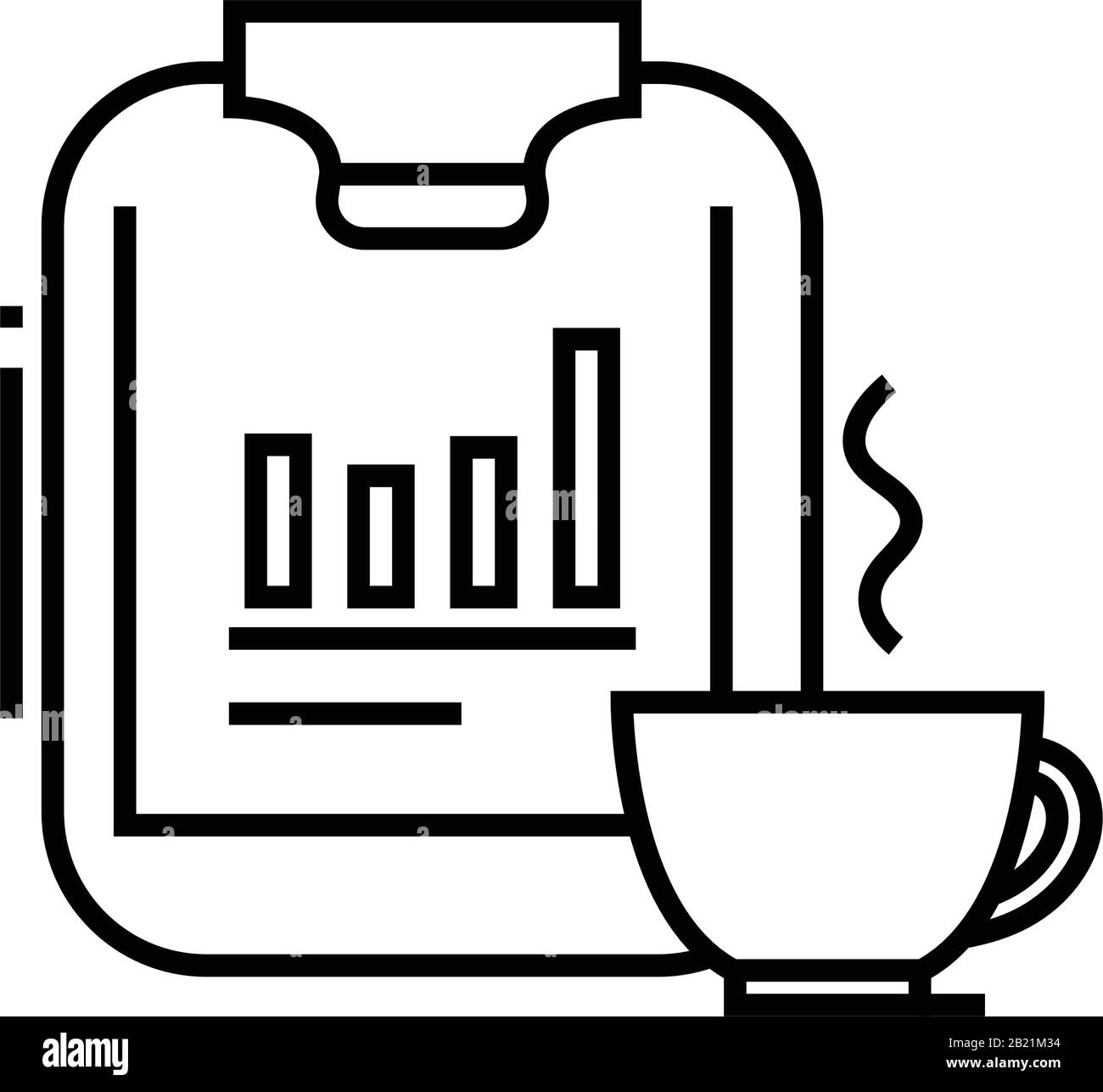 Office coffee line icon, concept sign, outline vector illustration ...