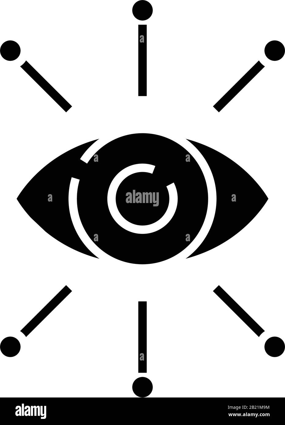 Detection black icon, concept illustration, vector flat symbol, glyph ...