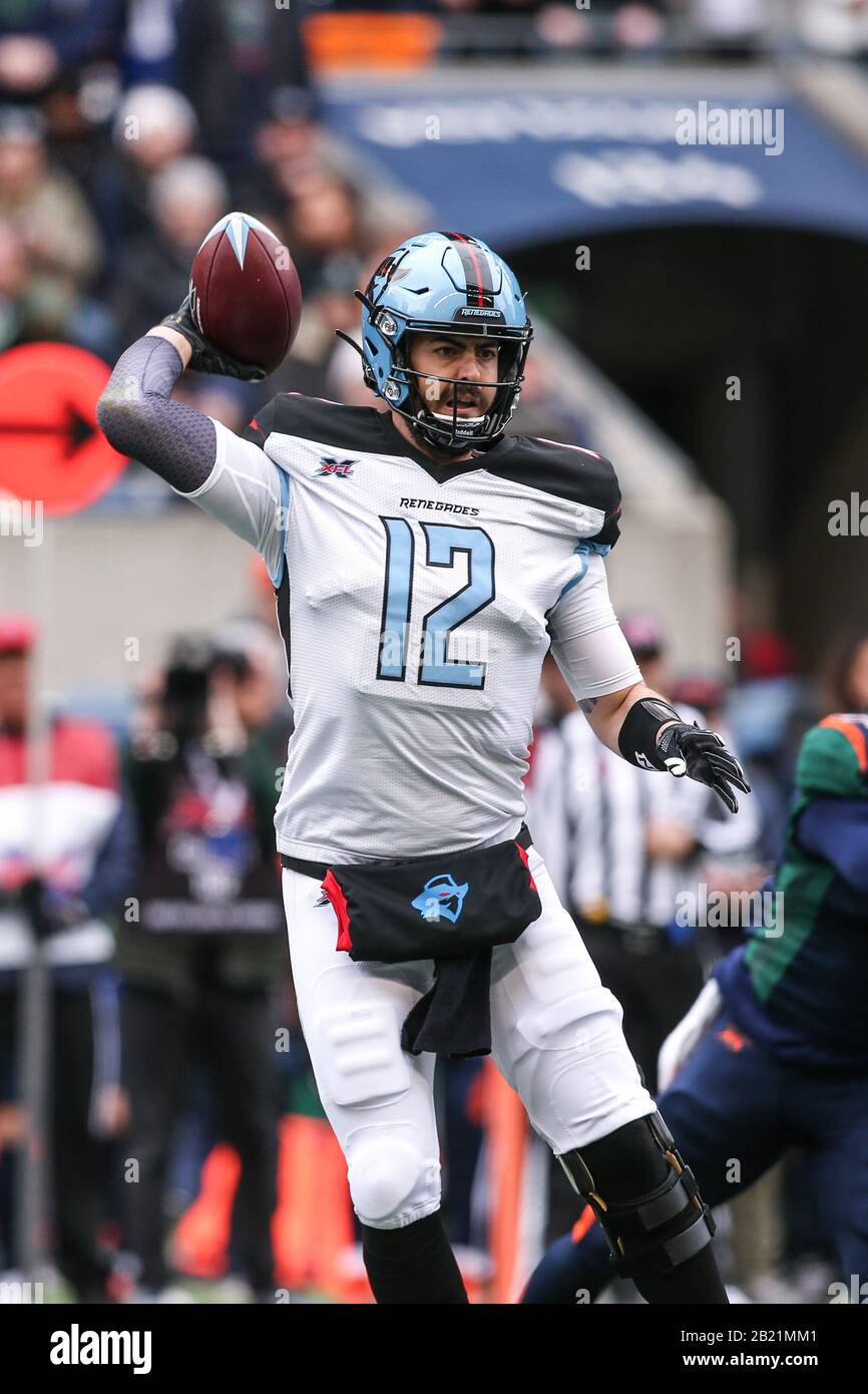 Dallas Renegades quarterback Landry Jones (12) passes the ball during ...