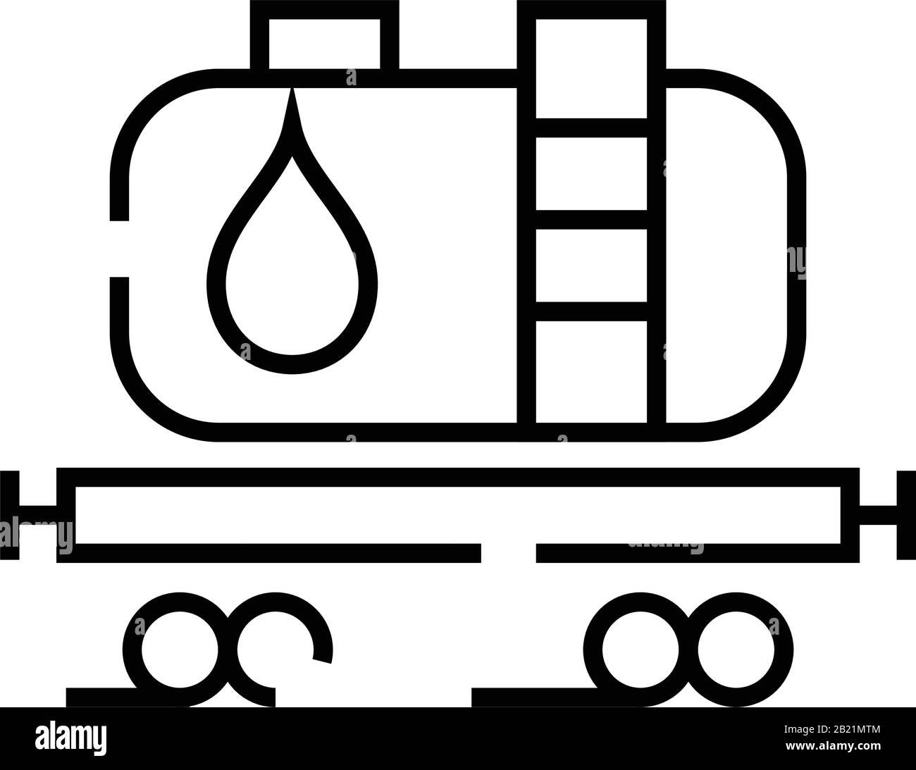 Oil transportation line icon, concept sign, outline vector illustration ...