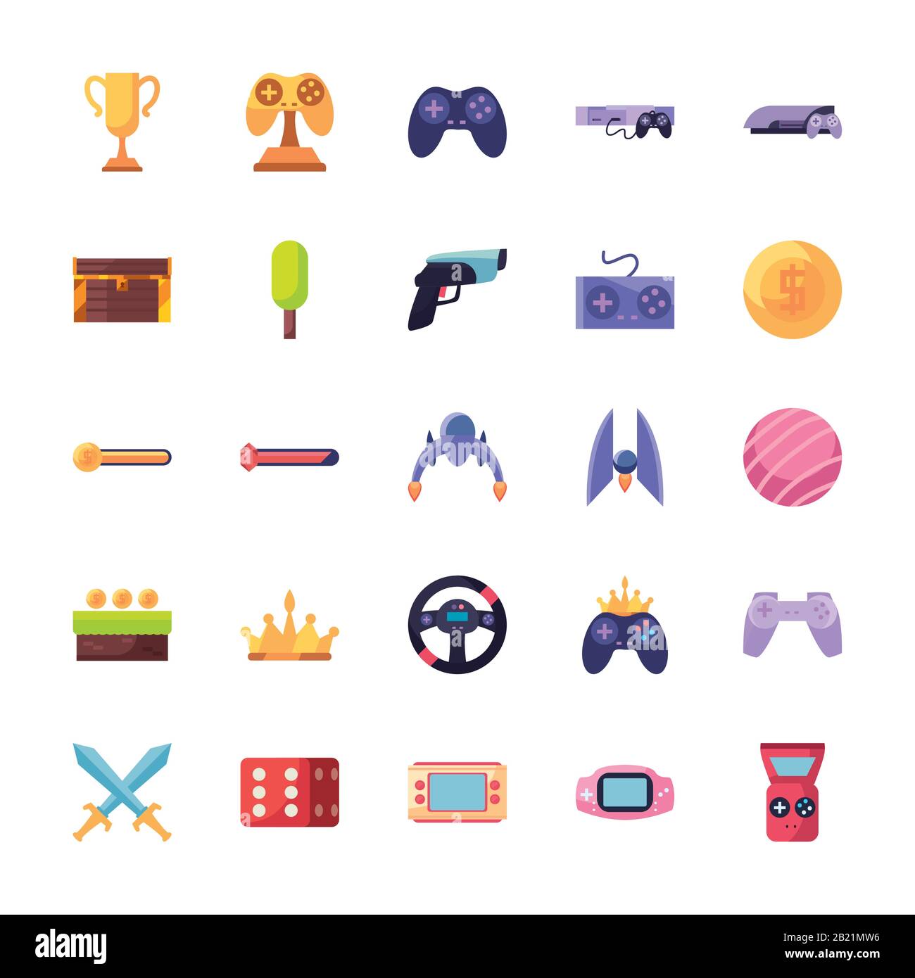 line style icon set design, Videogame play leisure gaming technology ...
