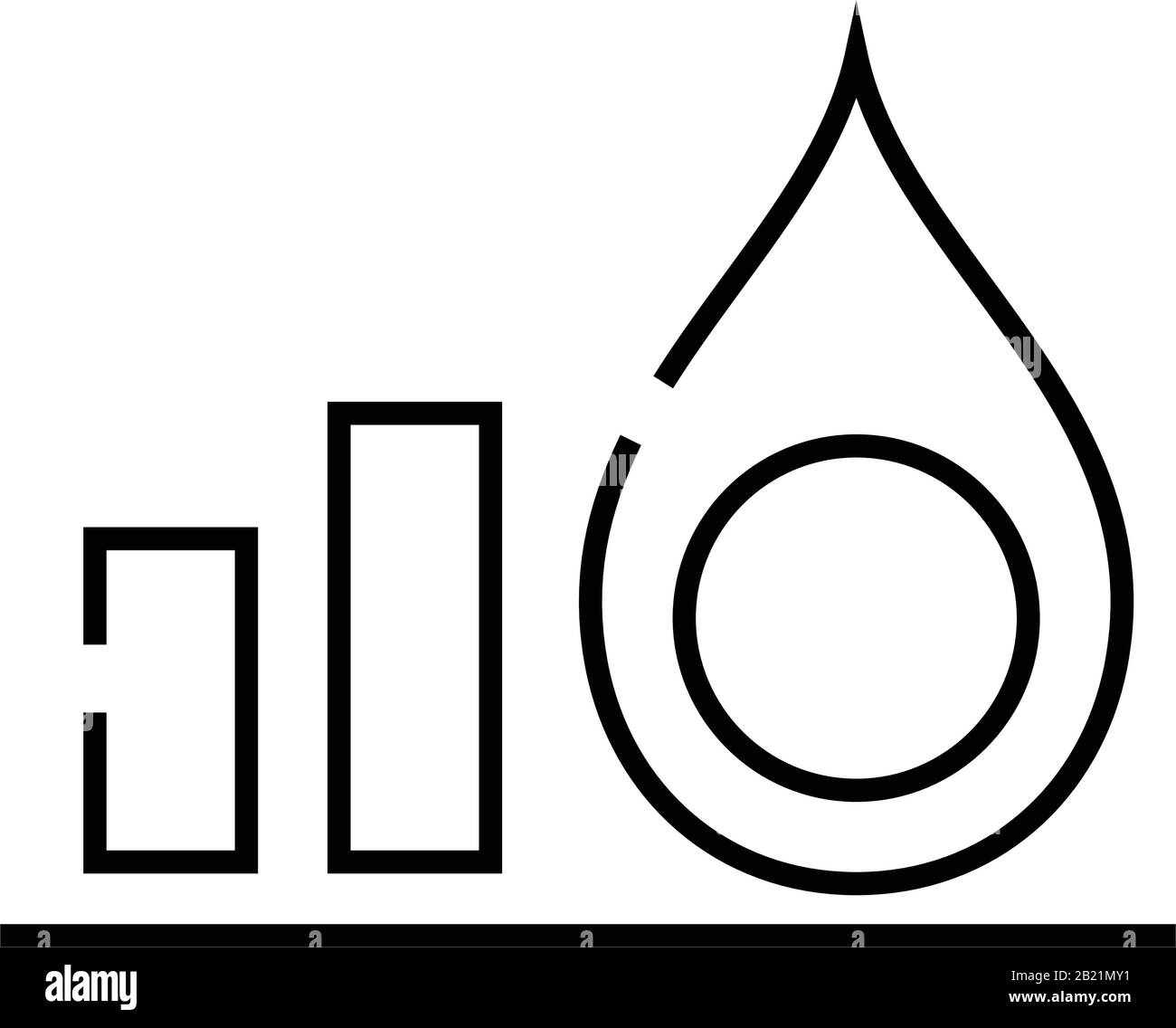Oil price trends line icon, concept sign, outline vector illustration ...