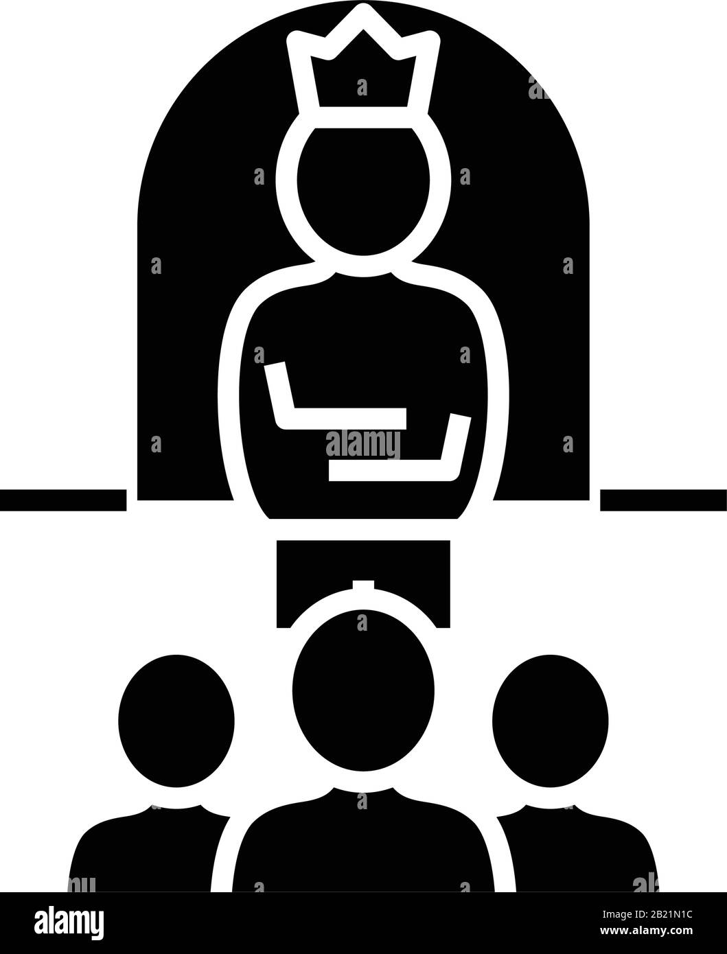 Director conference black icon, concept illustration, vector flat ...