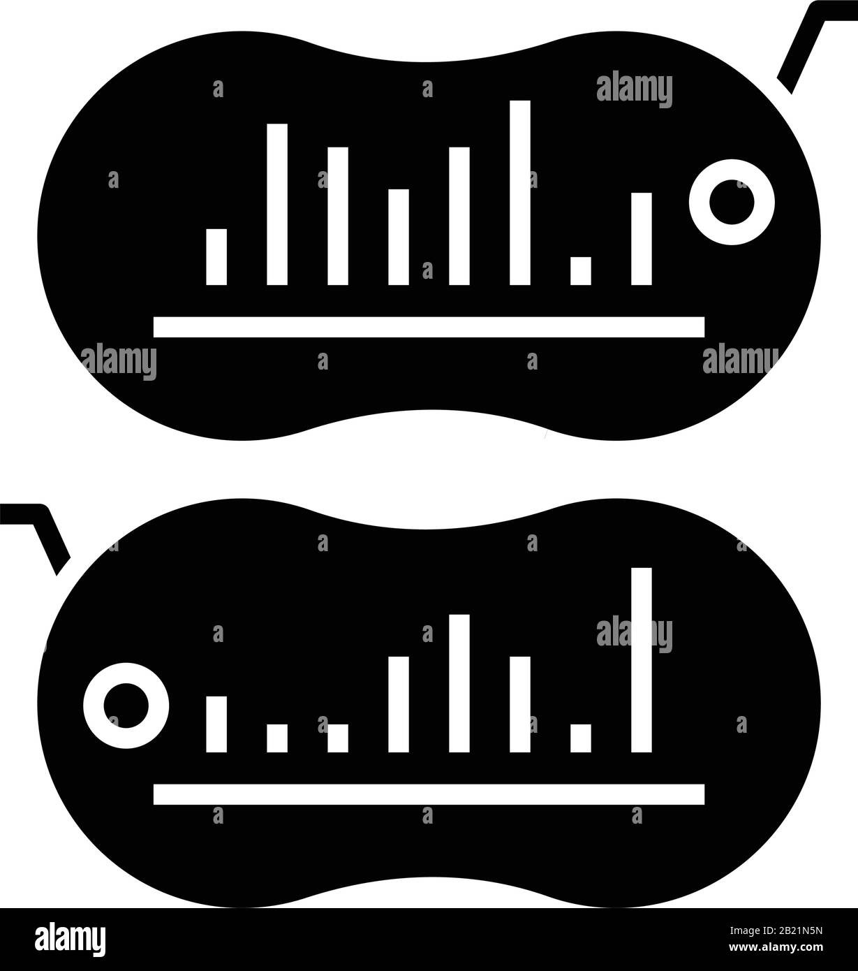 Different value black icon, concept illustration, vector flat symbol ...