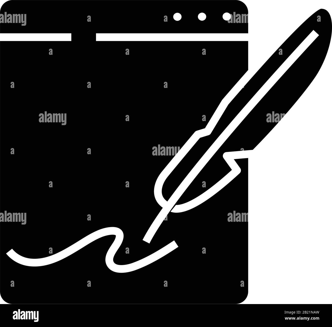 Electronic pen black icon, concept illustration, vector flat symbol ...