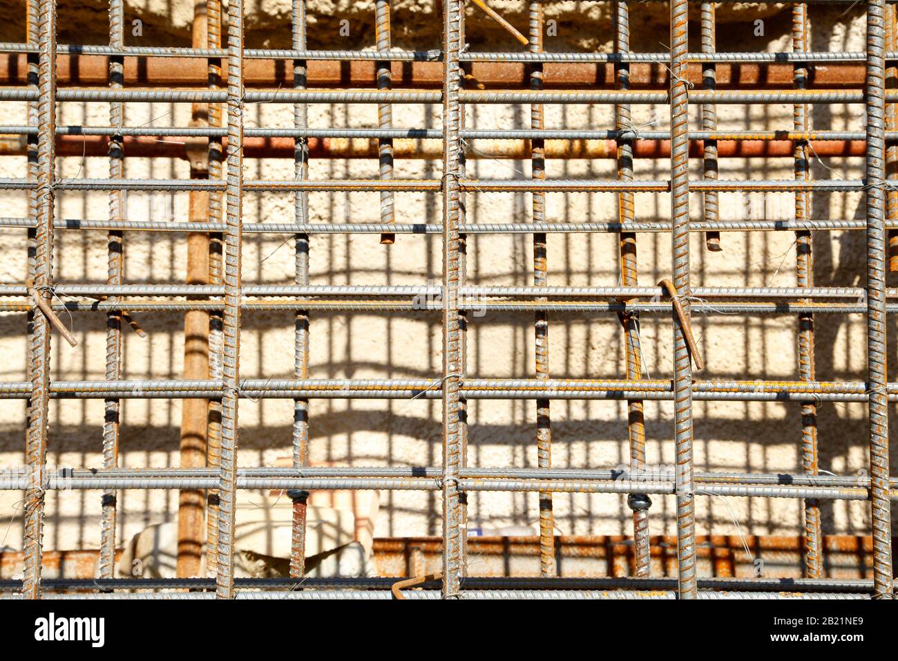 Steel grid on the construction site Stock Photo - Alamy