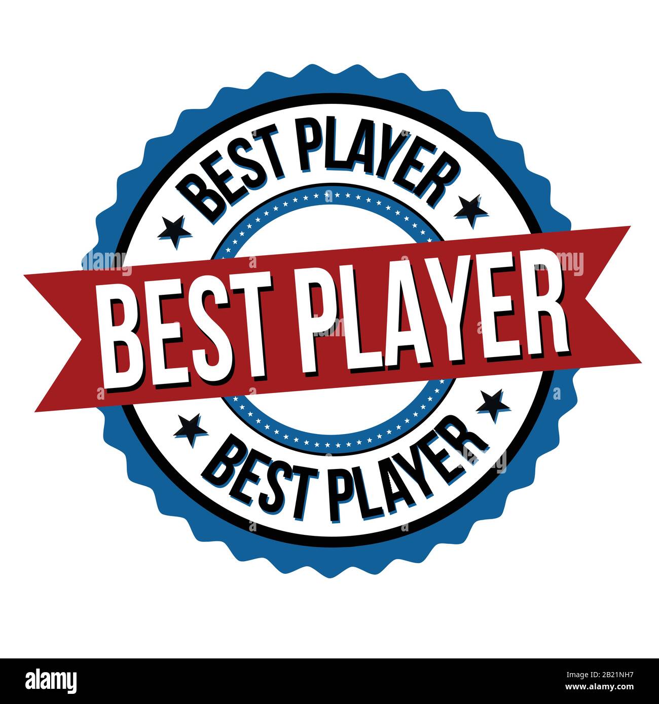 Best player label or sticker on white background, vector illustration ...