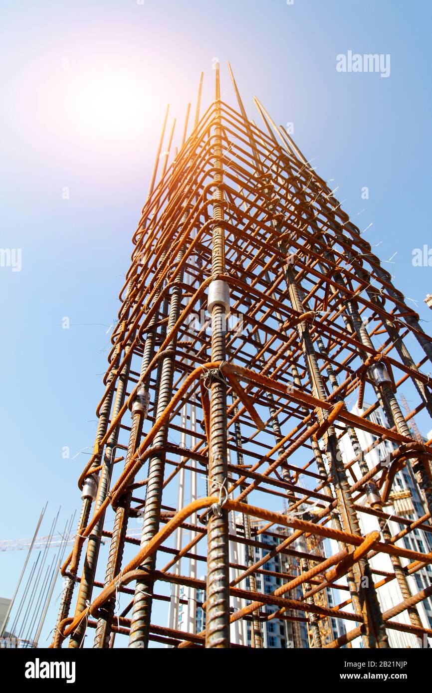 Steel grid on the construction site Stock Photo - Alamy