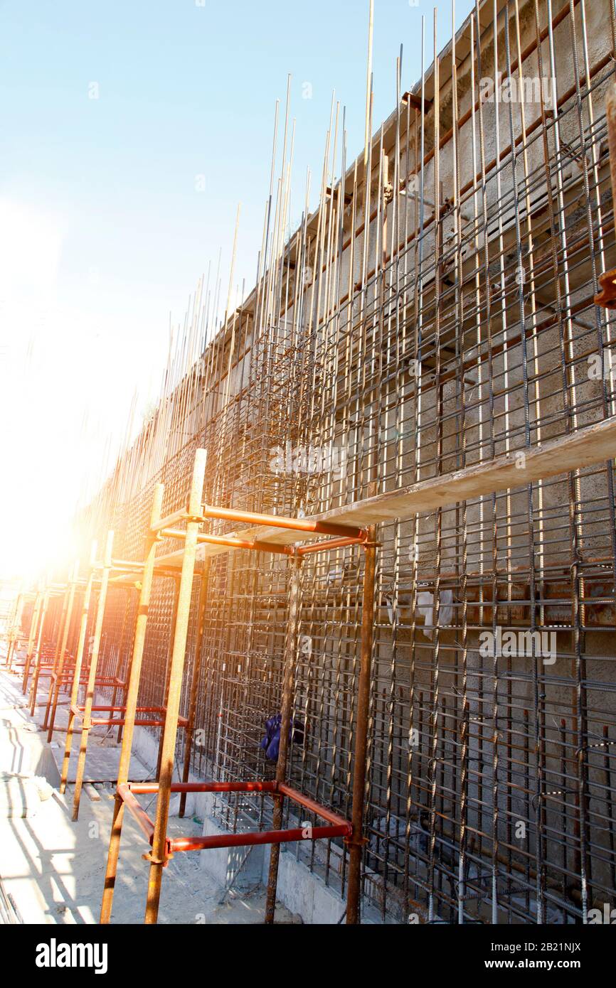 Steel grid on the construction site Stock Photo - Alamy