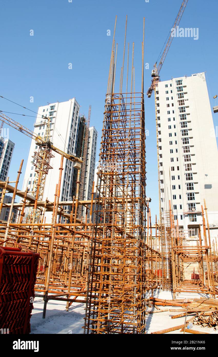 Steel grid on the construction site Stock Photo - Alamy