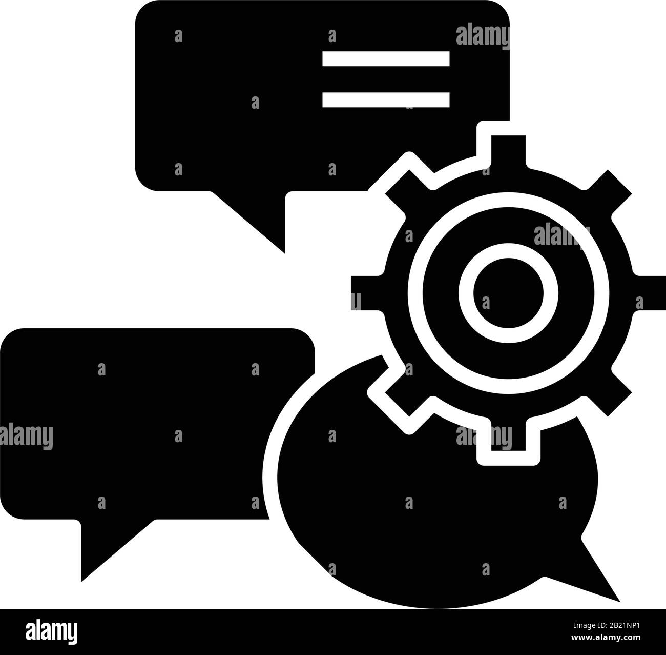 Engineering chat black icon, concept illustration, vector flat symbol ...