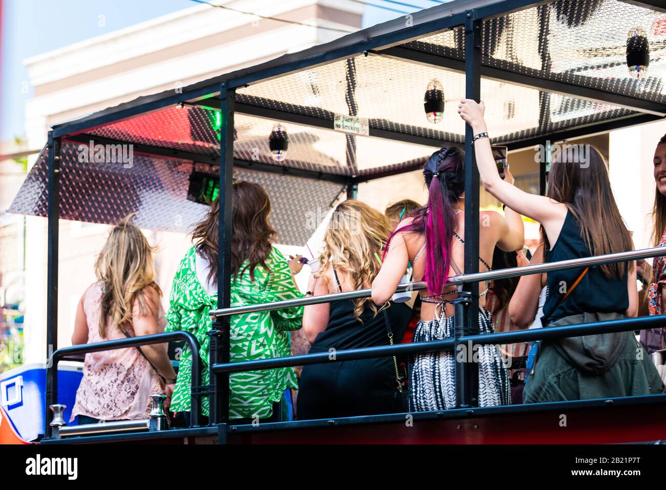 New Orleans, USA - April 23, 2018: Duck tour bus or boat guided with ...