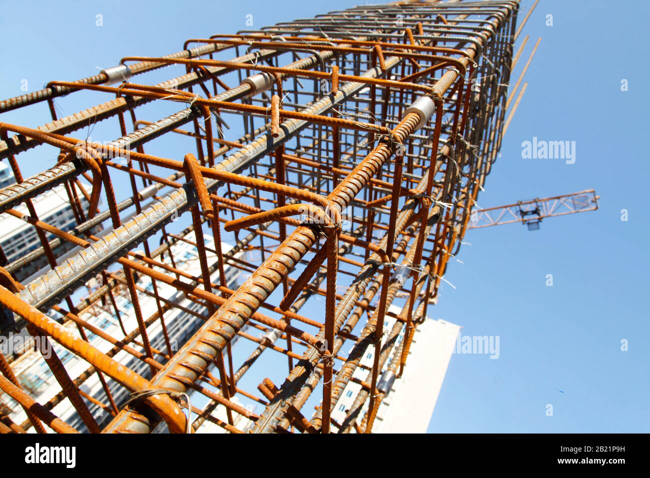 Steel grid on the construction site Stock Photo - Alamy