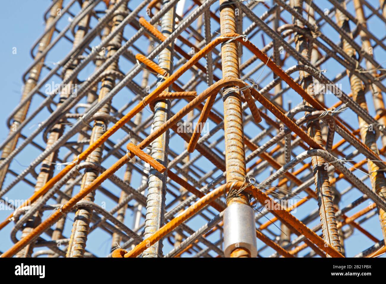 Steel grid on the construction site Stock Photo - Alamy