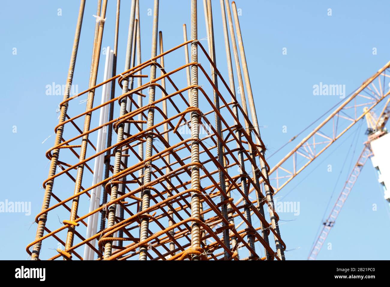 Steel grid on the construction site Stock Photo - Alamy