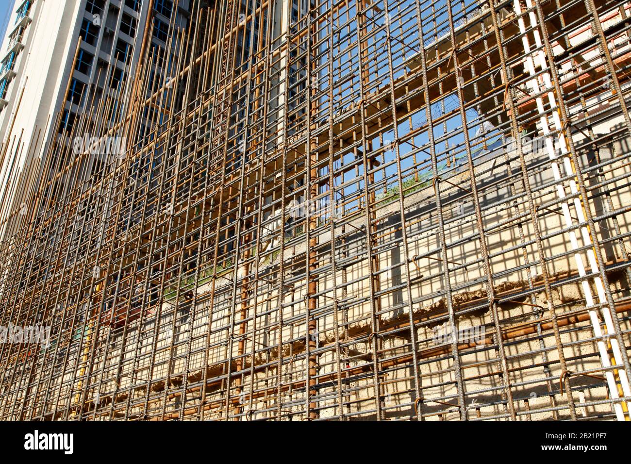 Steel grid on the construction site Stock Photo - Alamy