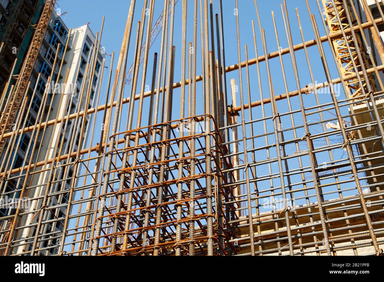 Steel grid on the construction site Stock Photo - Alamy