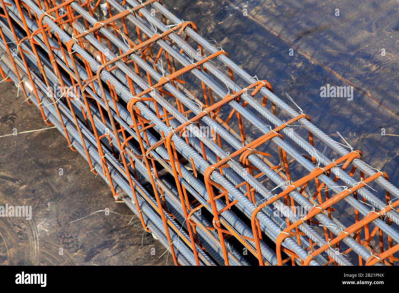 Steel grid on the construction site Stock Photo - Alamy