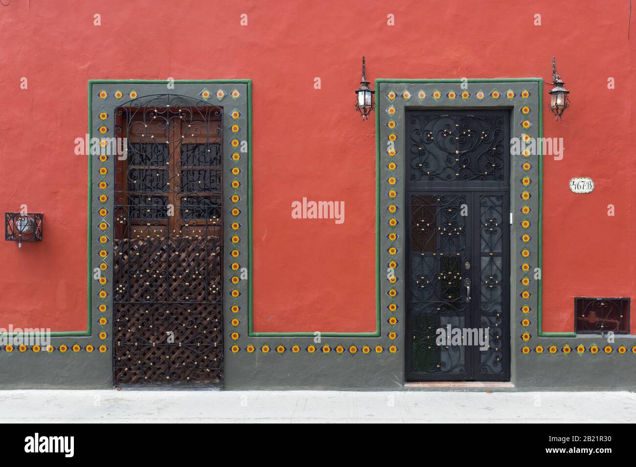 Merida house decorated with pasta tiles, Yucatan, Mexico Stock Photo ...