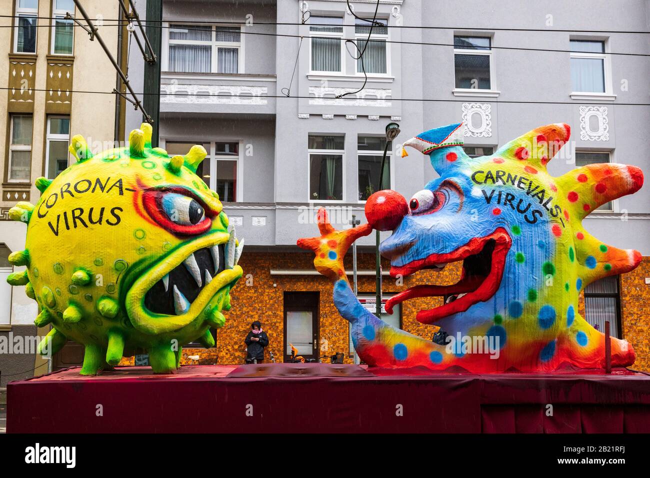 Satirical float depicting the Corona Virus. Float created by German ...