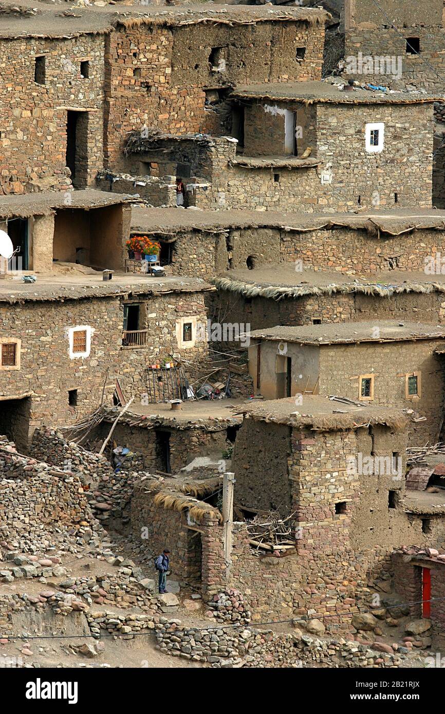 Village with adobe houses in Morrocco Stock Photo - Alamy