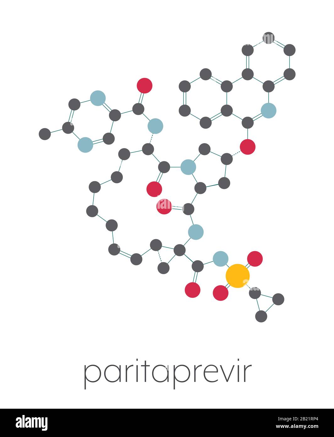 Paritaprevir hepatitis C virus drug molecule, illustration Stock Photo ...
