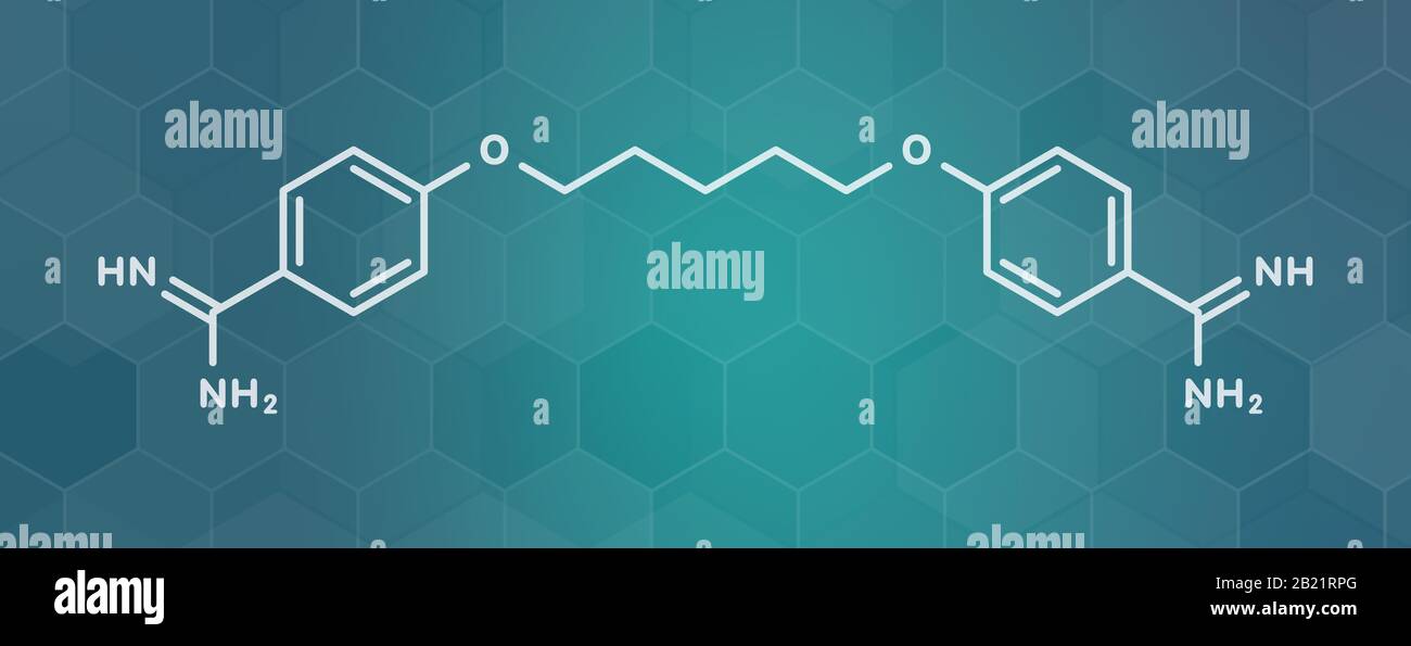 Pentamidine antimicrobial drug molecule, illustration Stock Photo - Alamy