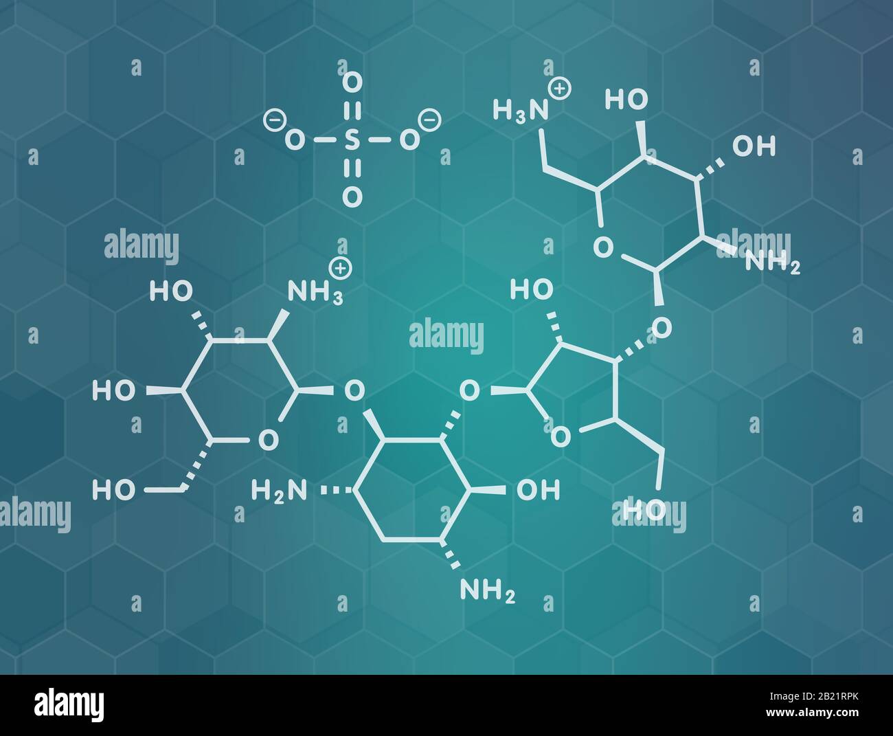 Paromomycin antibiotic drug molecule, illustration Stock Photo - Alamy