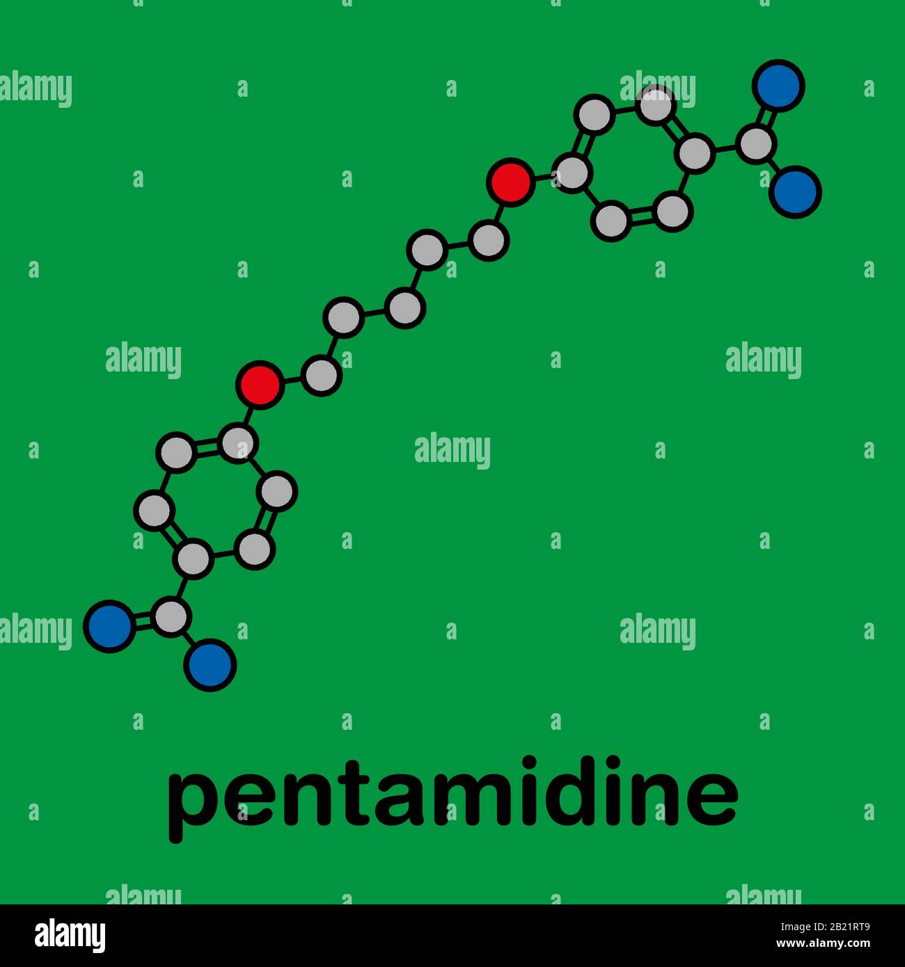 Pentamidine antimicrobial drug molecule, illustration Stock Photo - Alamy
