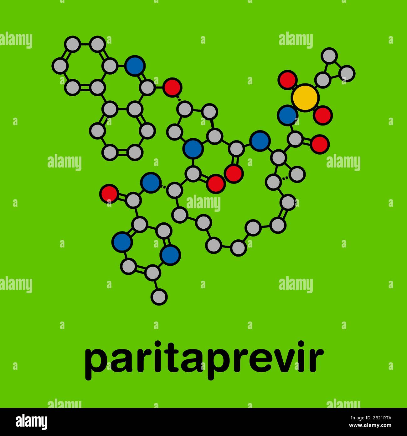 Paritaprevir hepatitis C virus drug molecule, illustration Stock Photo ...