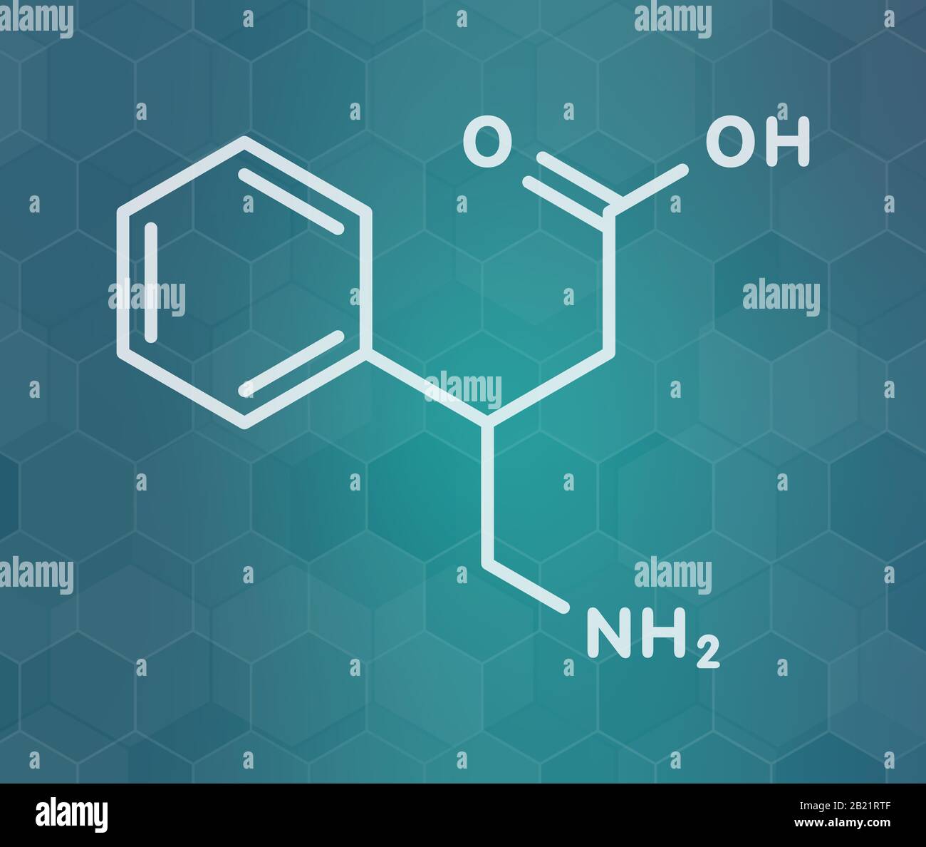 Phenibut anxiolytic and sedative drug molecule, illustration Stock ...