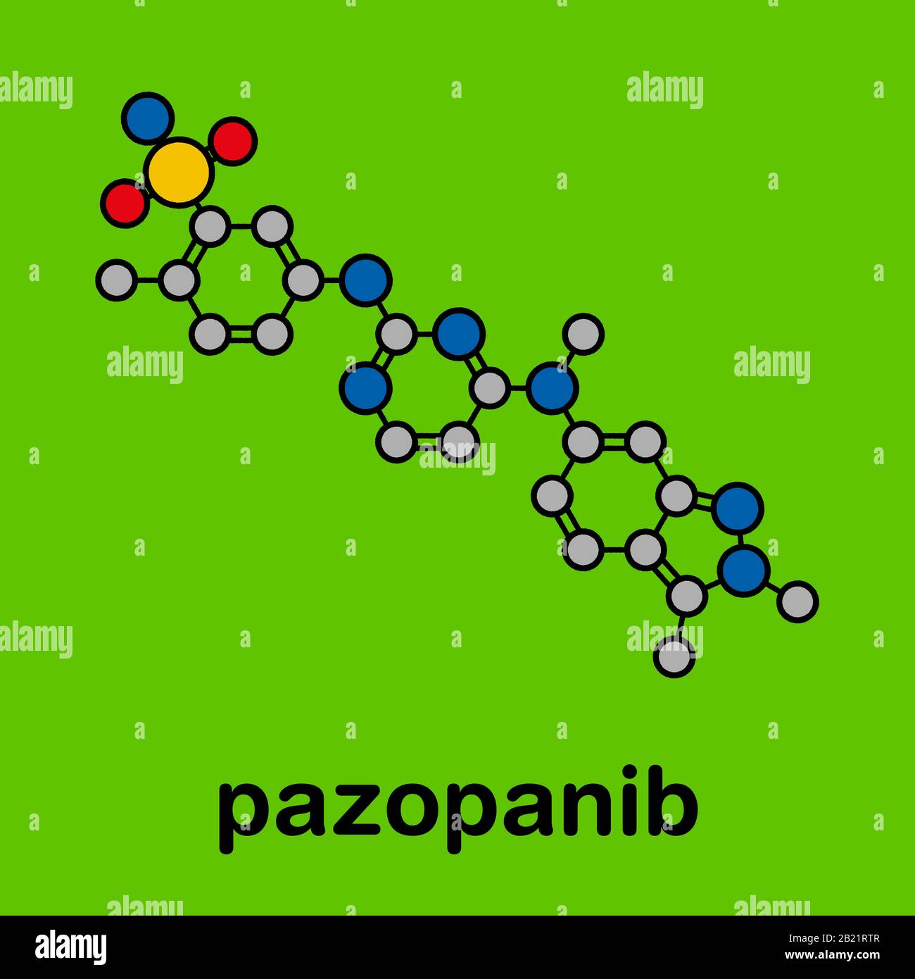 Pazopanib cancer drug molecule, illustration Stock Photo - Alamy