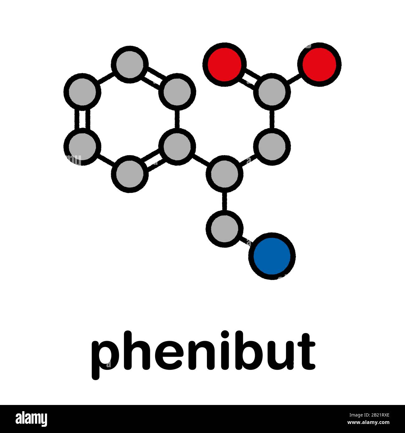 Phenibut anxiolytic and sedative drug molecule, illustration Stock ...
