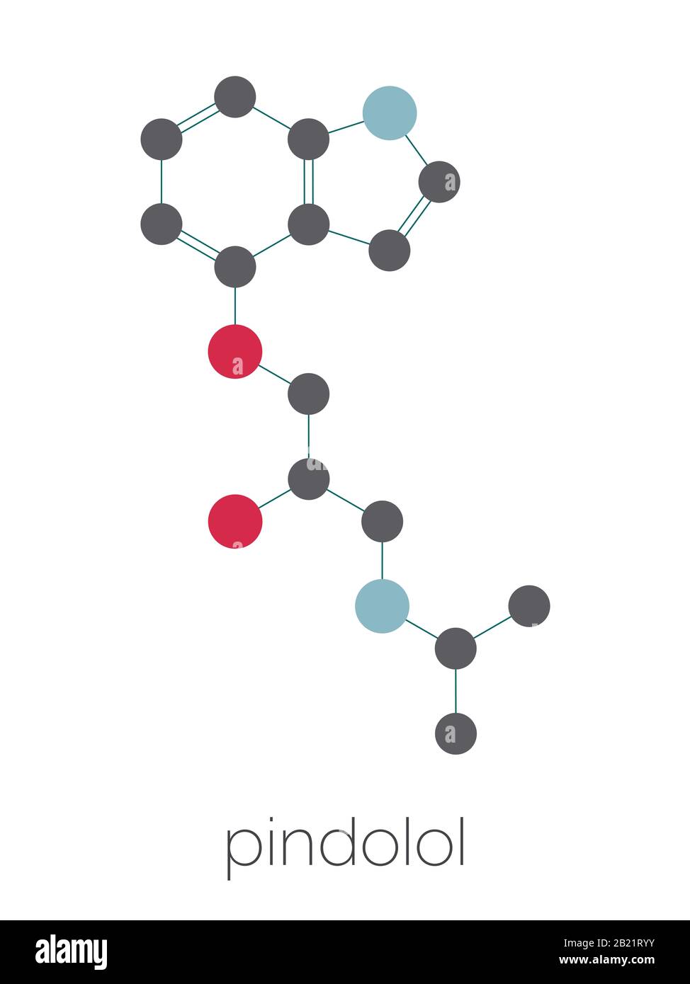 Pindolol beta blocker drug molecule, illustration Stock Photo - Alamy