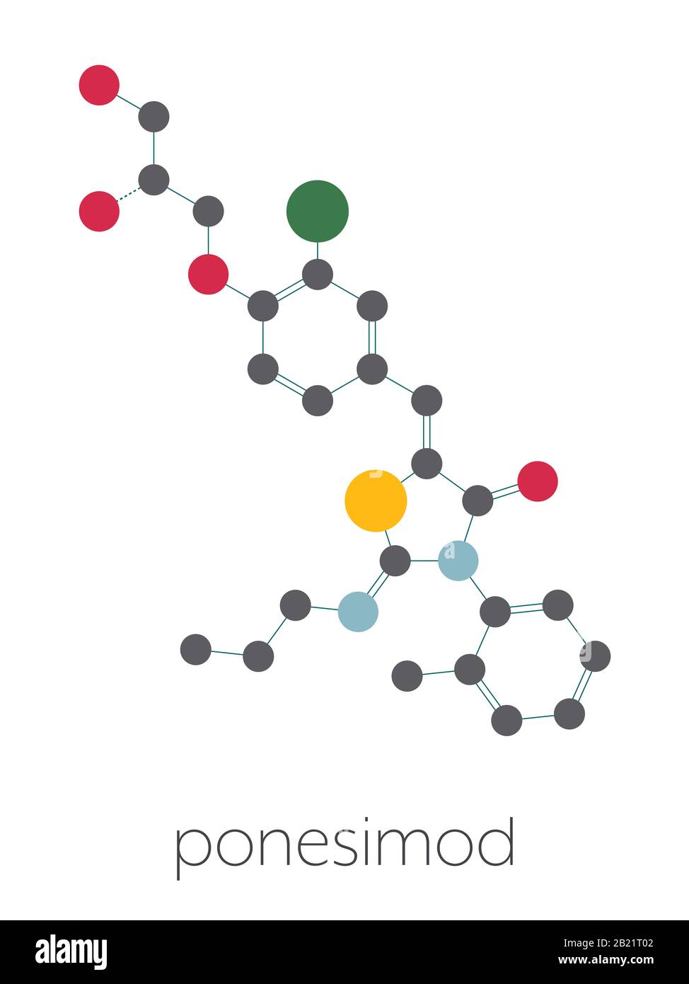 Ponesimod anti-inflammatory drug molecule, illustration Stock Photo - Alamy