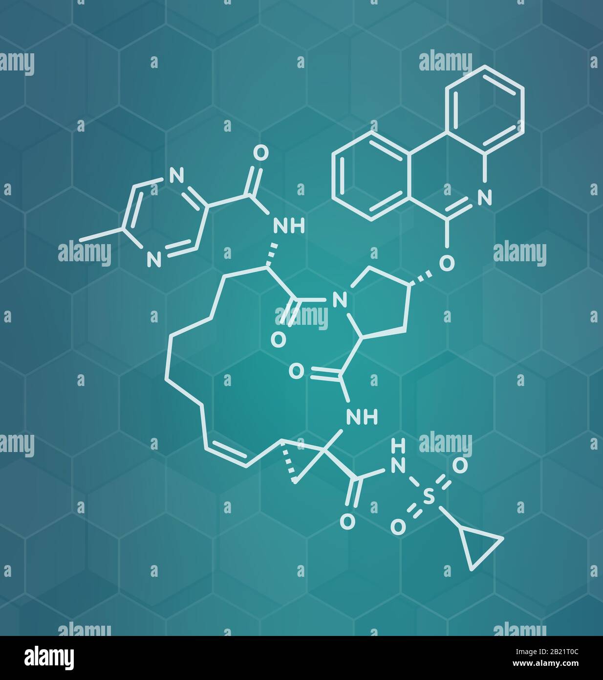Paritaprevir hepatitis C virus drug molecule, illustration Stock Photo ...