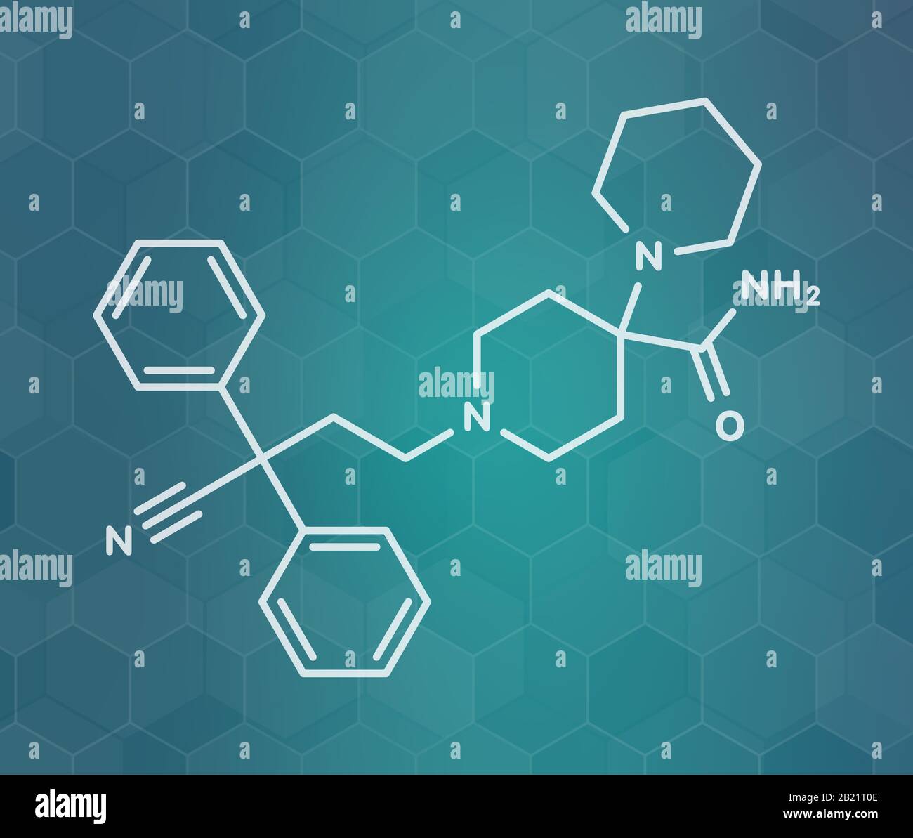 Piritramide opioid analgesic drug molecule, illustration Stock Photo ...