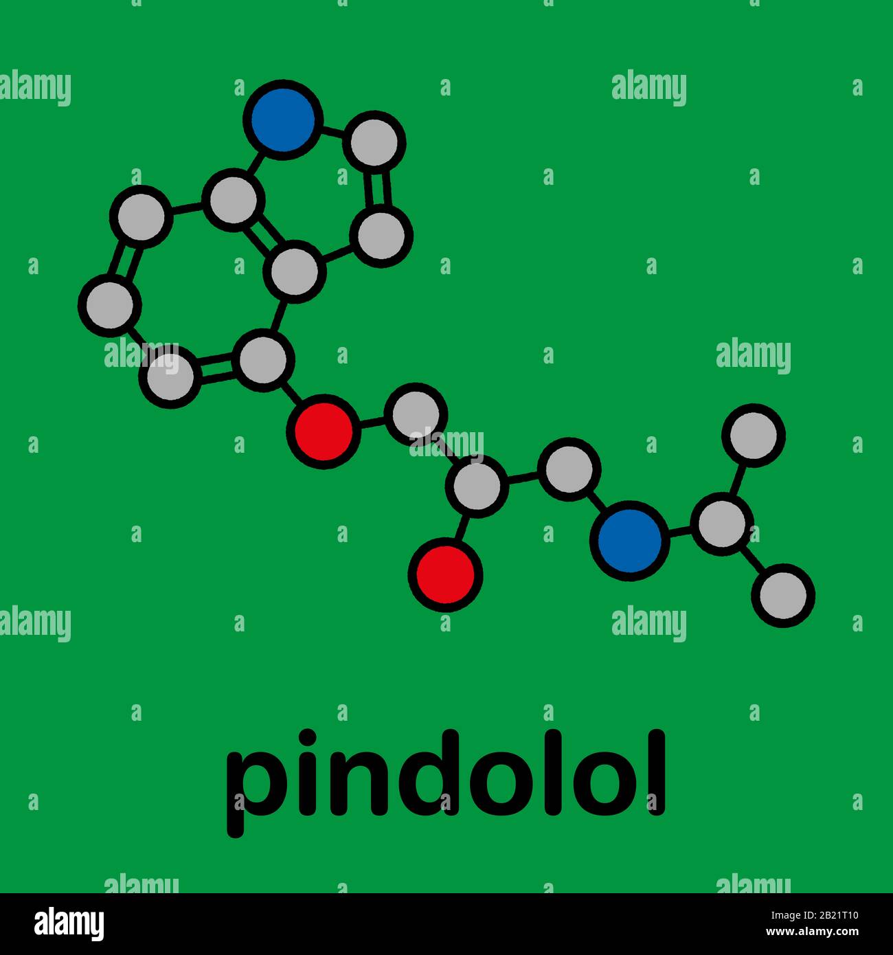Pindolol beta blocker drug molecule, illustration Stock Photo - Alamy