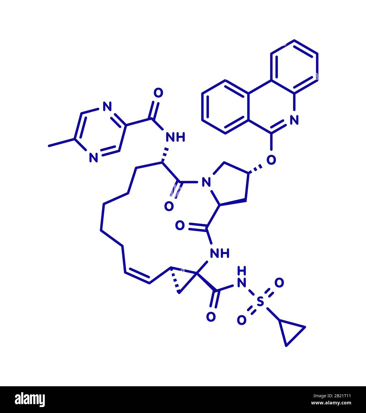 Paritaprevir hepatitis C virus drug molecule, illustration Stock Photo ...