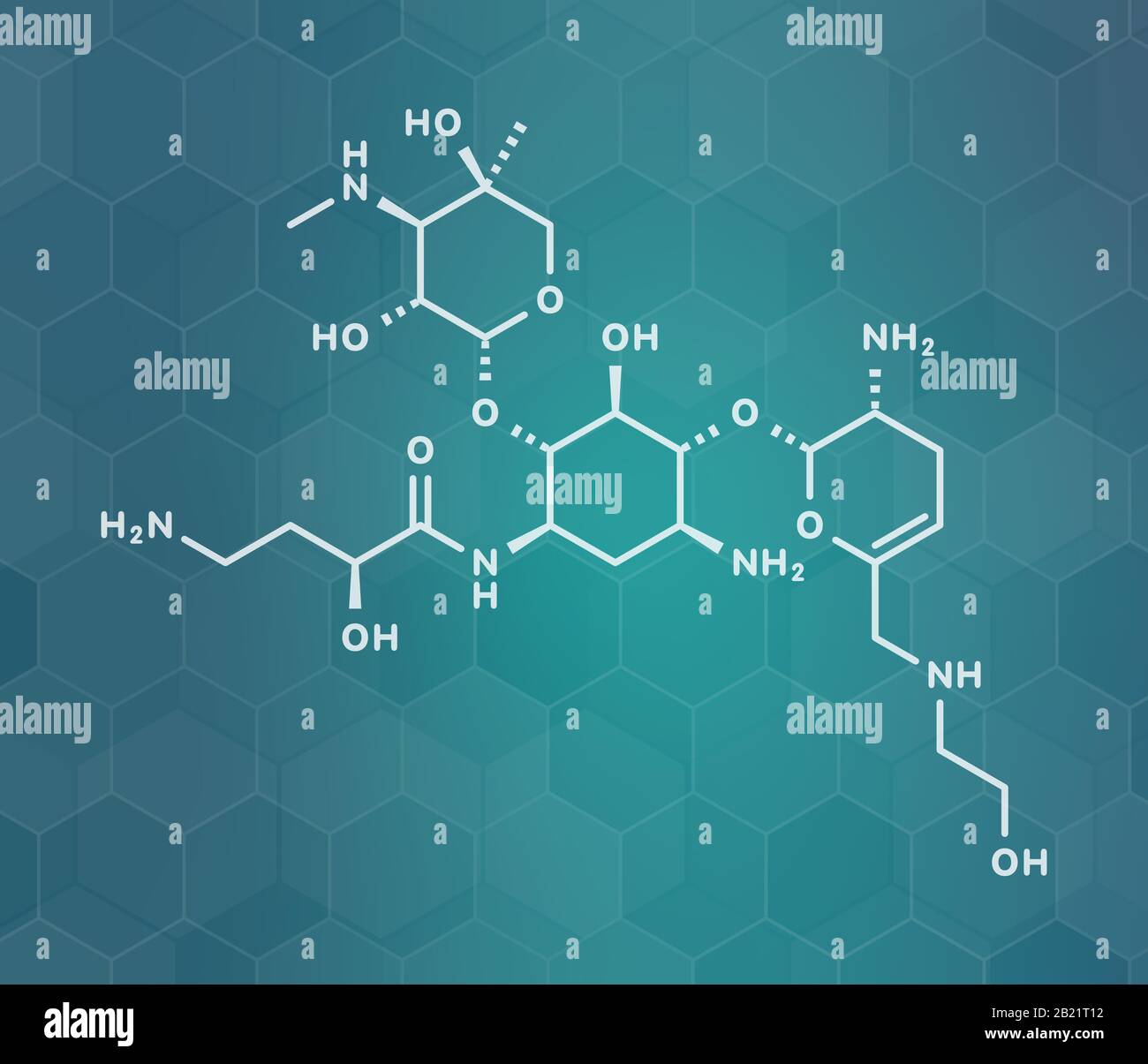 Plazomicin antibiotic drug molecule, illustration Stock Photo - Alamy
