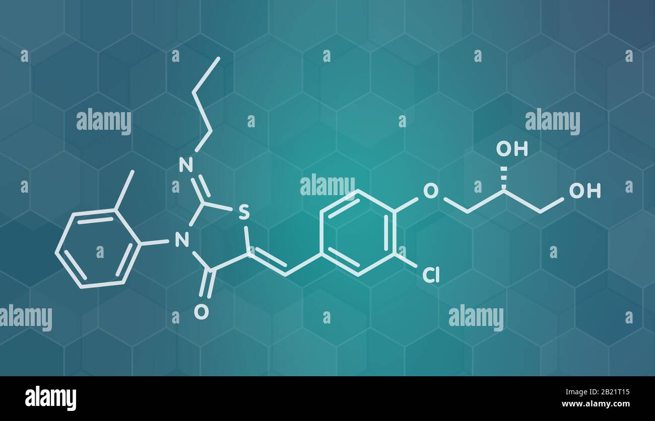 Ponesimod anti-inflammatory drug molecule, illustration Stock Photo - Alamy