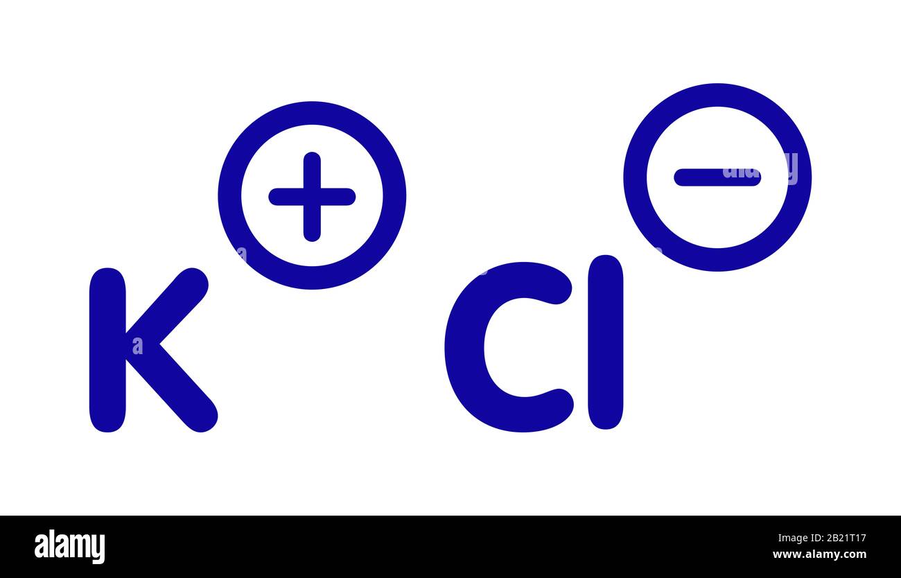 Potassium chloride salt chemical structure, illustration Stock Photo ...