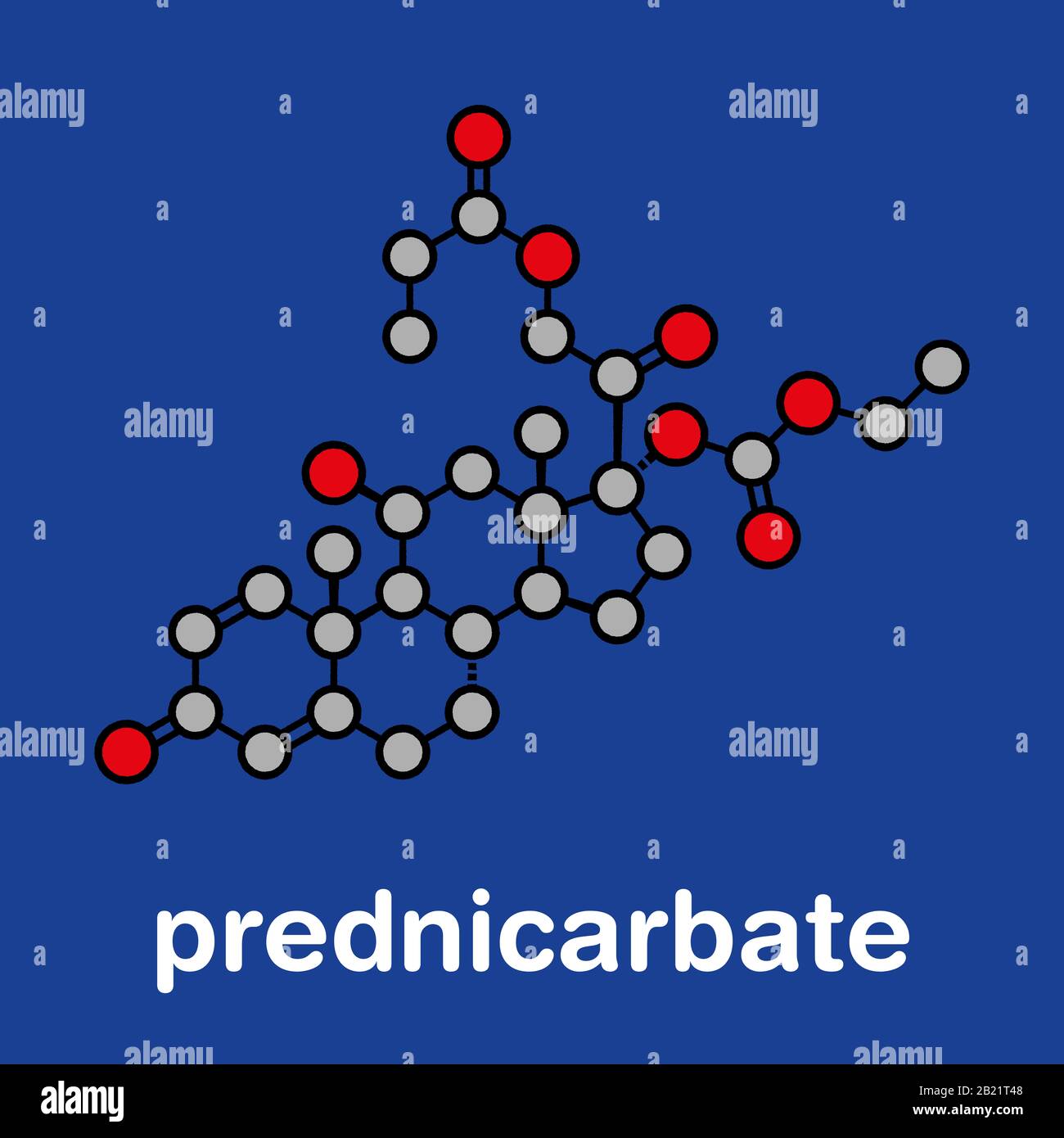 Prednicarbate corticosteroid drug molecule, illustration Stock Photo ...
